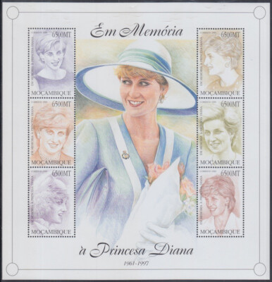 MOZAMBIQUE Sc #1334-5a-f CPL MNH 2 SHEETS of 6 DIFF EA PRINCESS DI in ...