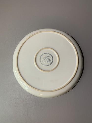 Vintage Denby Stoneware Ram's Head ENGLISH BLUE 10 1/8" Dinner Plate (1 ...