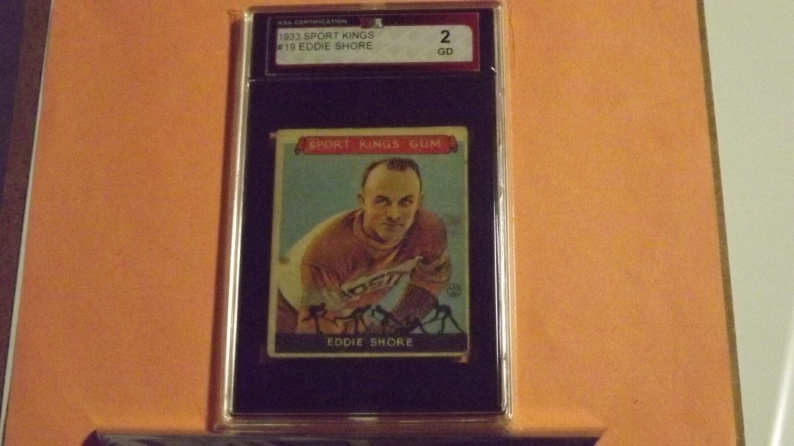 EDDIE SHORE 1933 GOUDEY SPORT KINGS #19 ROOKIE CARD. GRADED BY KSA 2 GD ...