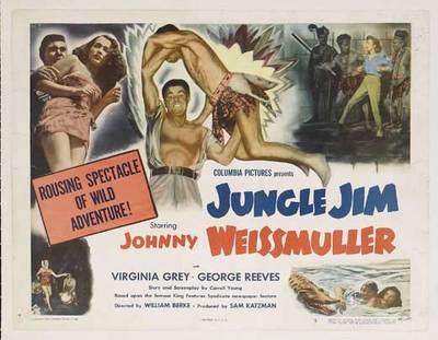 JUNGLE JIM Movie POSTER 22x28 Half Sheet Johnny Weissmuller Virginia ...