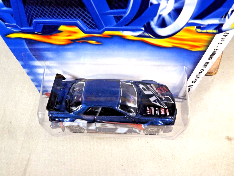 2002 Hot Wheels #19 First Editions 7/42 NISSAN SKYLINE Blue w/Chrome ...