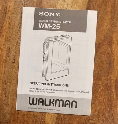 vintage sony walkman wm-25 cassette player operate instructions ...