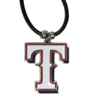 Texas Rangers Rubber Cord Necklace w/ Logo Charm Licensed MLB Jewelry ...