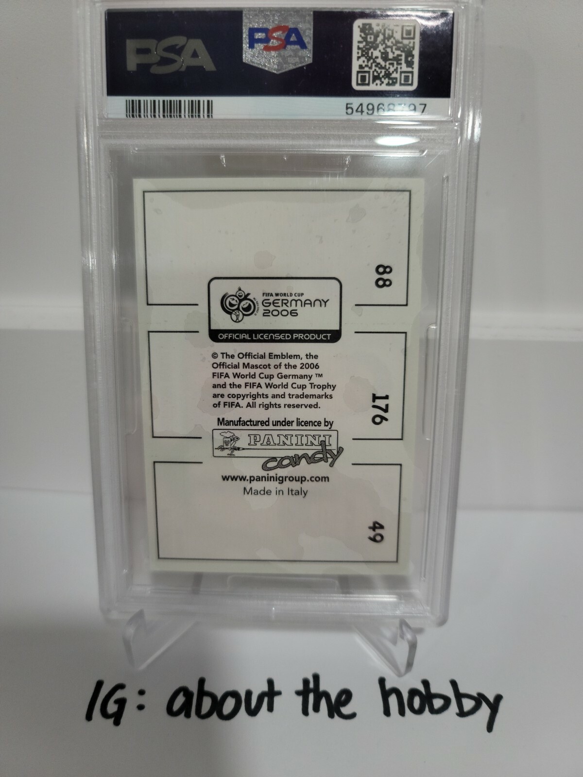 2006 Panini Fifa WC Ronaldo/Ibrahimovic/Beckman Green Candy Panel PSA 8 ...