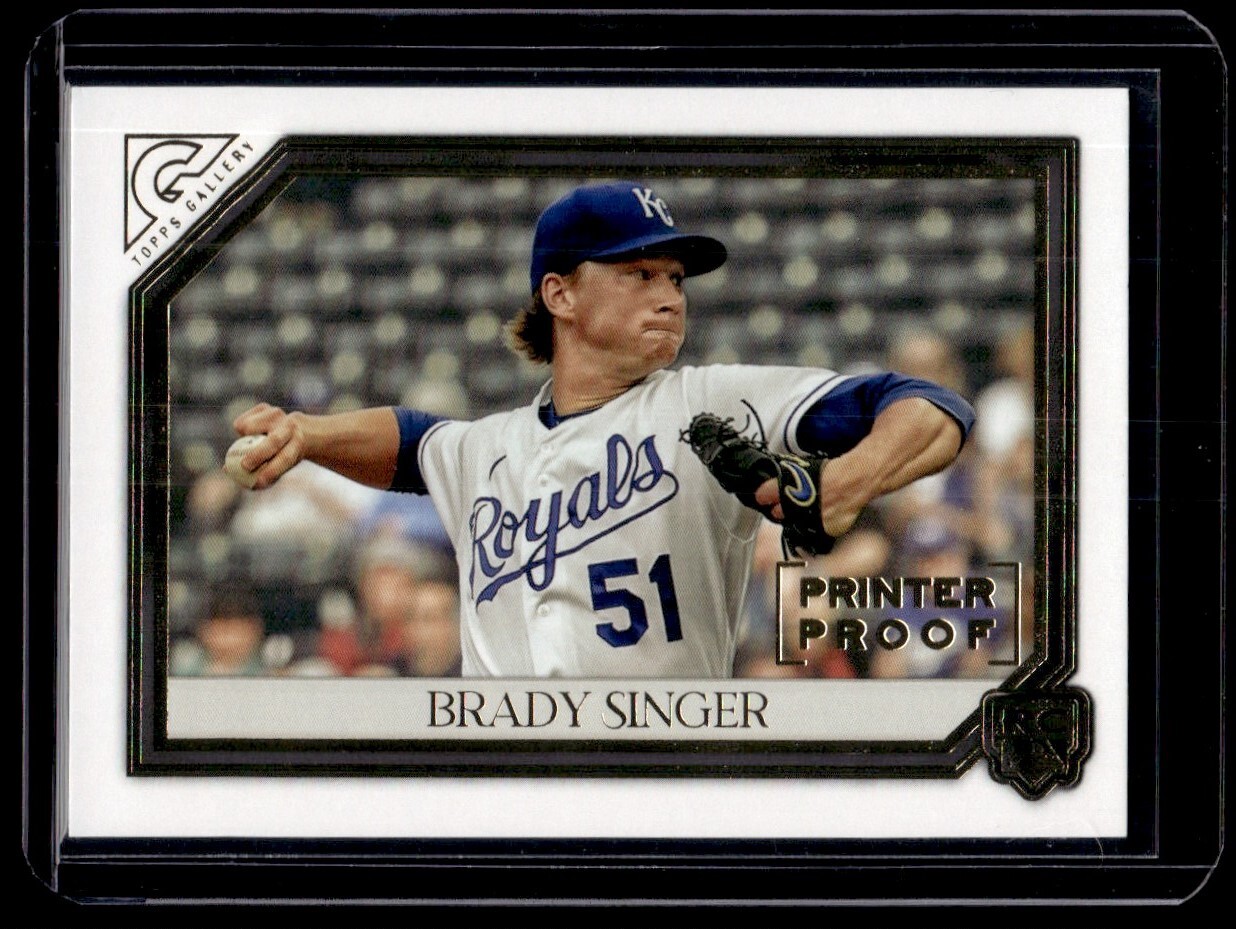 2021 Topps Gallery Printer Proof Brady Singer RC Kansas City Royals #66 ...