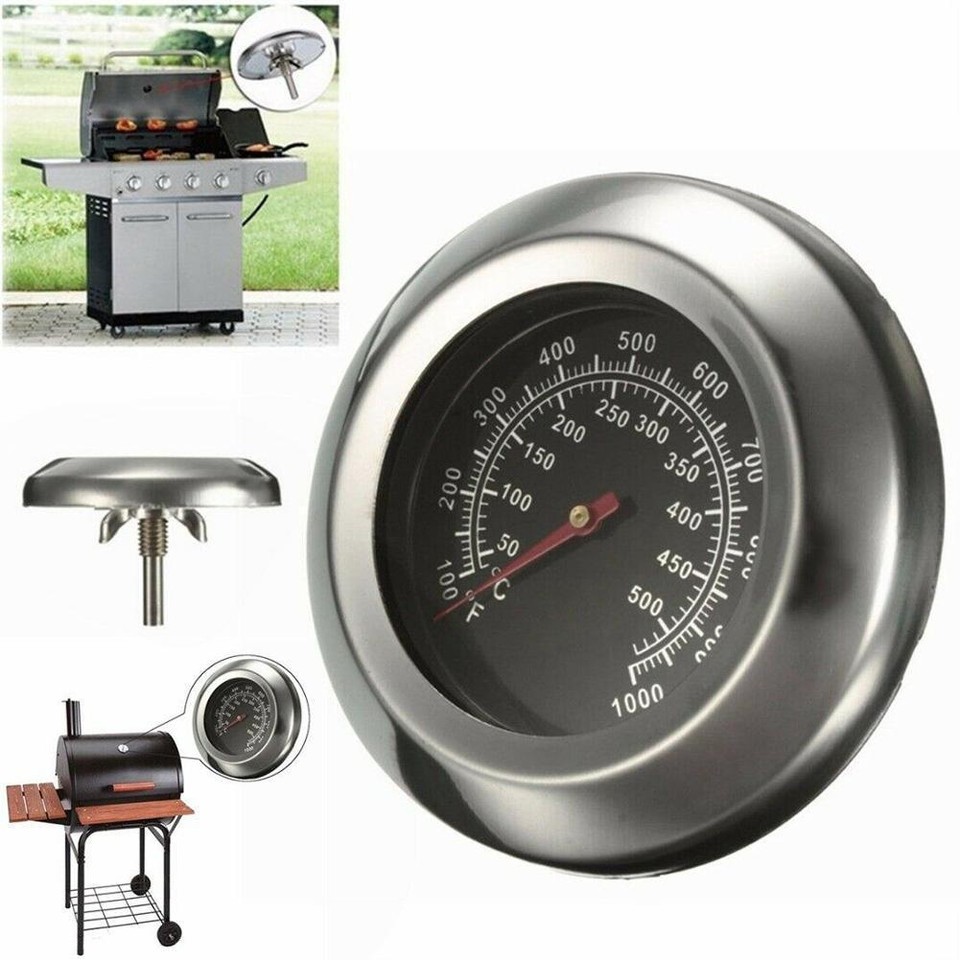 Temperature Thermometer Gauge Barbecue BBQ Grill Pit Thermostat Smoker ...