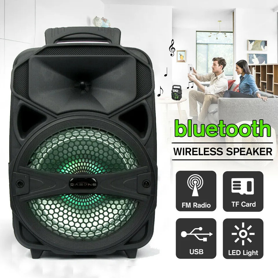 3000W Portable Bluetooth Speaker Sub woofer Heavy Bass Sound System ...