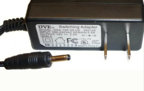 DVE AC Power Adapter Charger DSA-15P-05 US 050125 Switching 5V 2A 5 ...