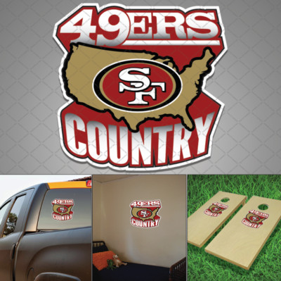 San Francisco 49ers Country Sticker Decal Vinyl Football Car Wall ...