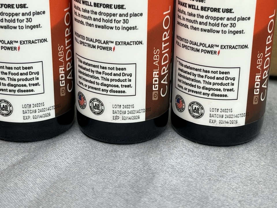 3 GDR Labs Carditrol Natural Heart Health Support Supplement EXP. 2/14 ...