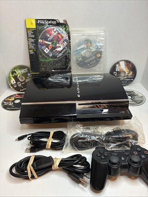 PlayStation 3 PS3 FAT 60GB CECHE01 Backwards Compatible PS1,2,3 BUNDLE ...