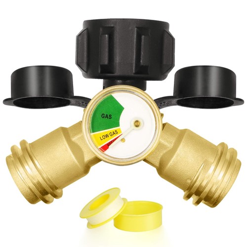 Propane Tank Splitter with Gauge, Propane Splitter 2 Way for 5-40lb ...