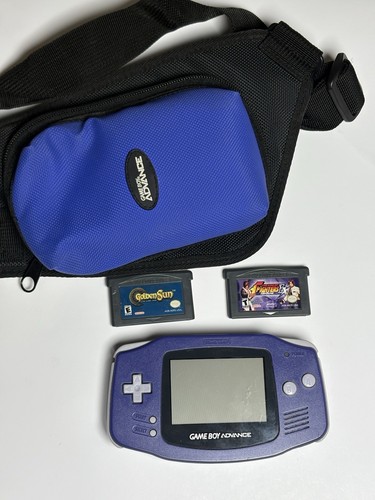 Nintendo GameBoy Advance GBA Indigo Video Game Console Bundle with two ...