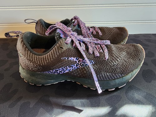 Brooks Revel 5 Running Shoes Black/Purple Leopard Print Women's Size 5. ...