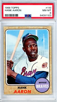 1968 Topps Hank Aaron 110 PSA 8 Braves 12354 | eBay
