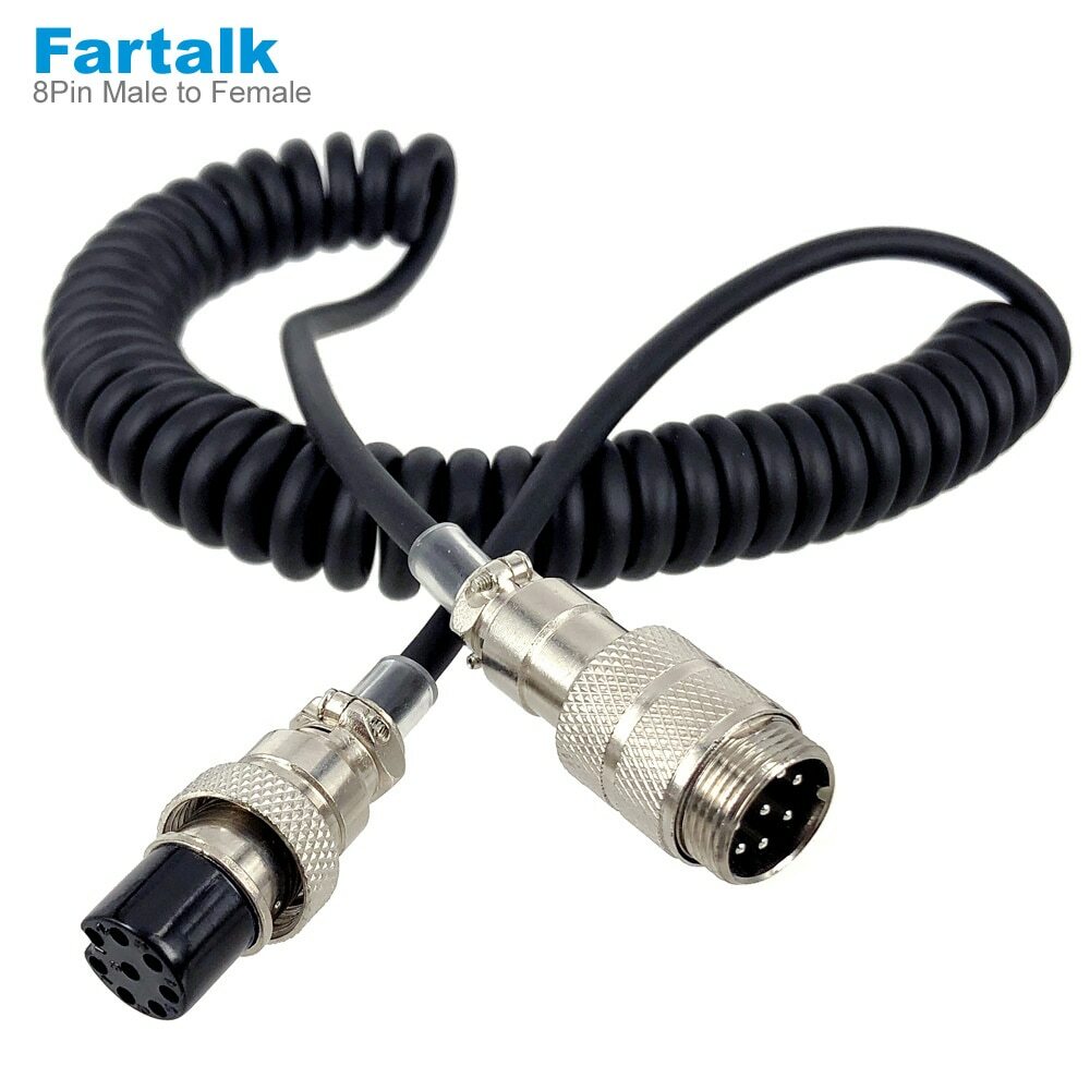 8 Pin Mic Microphone Extension Cable For Yaesu ICOM KENWOOD CB HAM ...