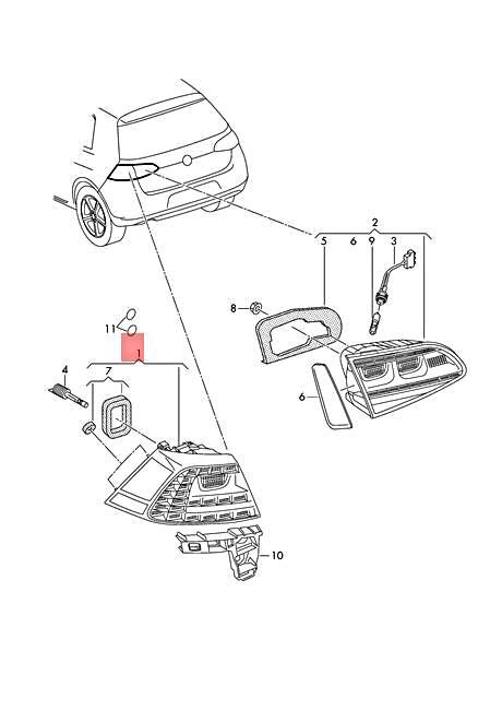 Genuine LED Outer Tail Light Rear Lamp Left VW e-Golf Golf 5G0945207 | eBay