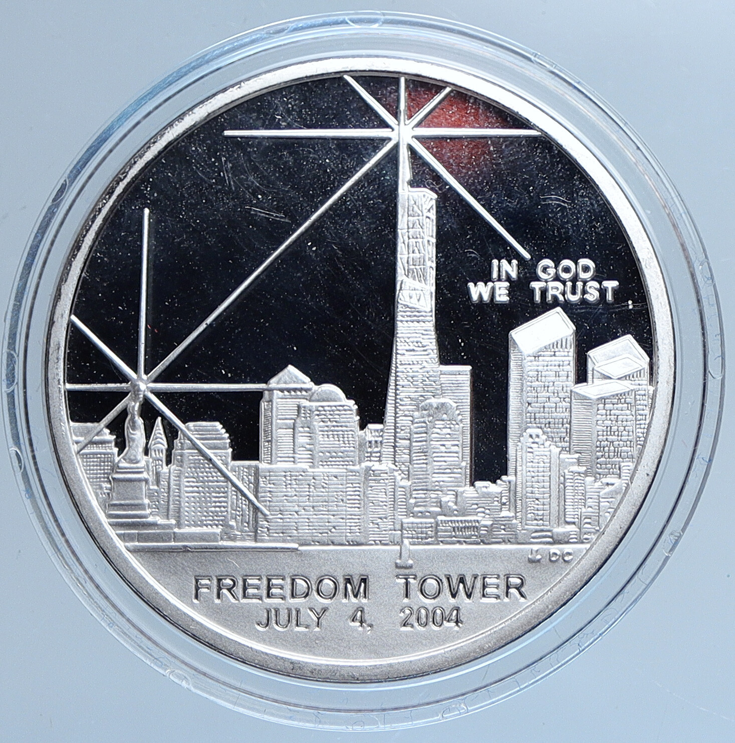 2004 US Freedom Tower WTC World Trade Center NY Proof Silver Dollar ...