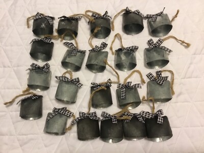 Lot of 21 GALVANIZED Mini COW BELL Ornaments Farmhouse new | eBay