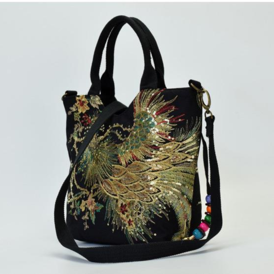 Lady Sequin Embroidery Bags Ethnic Canvas Handbag Shoulder Retro ...