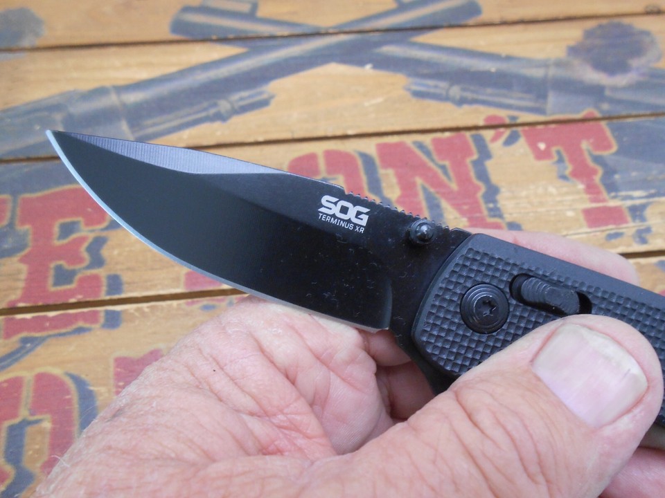 SOG Terminus XR Pocket Knife XR Lock Plain Edge Blade Cryo D2 | eBay