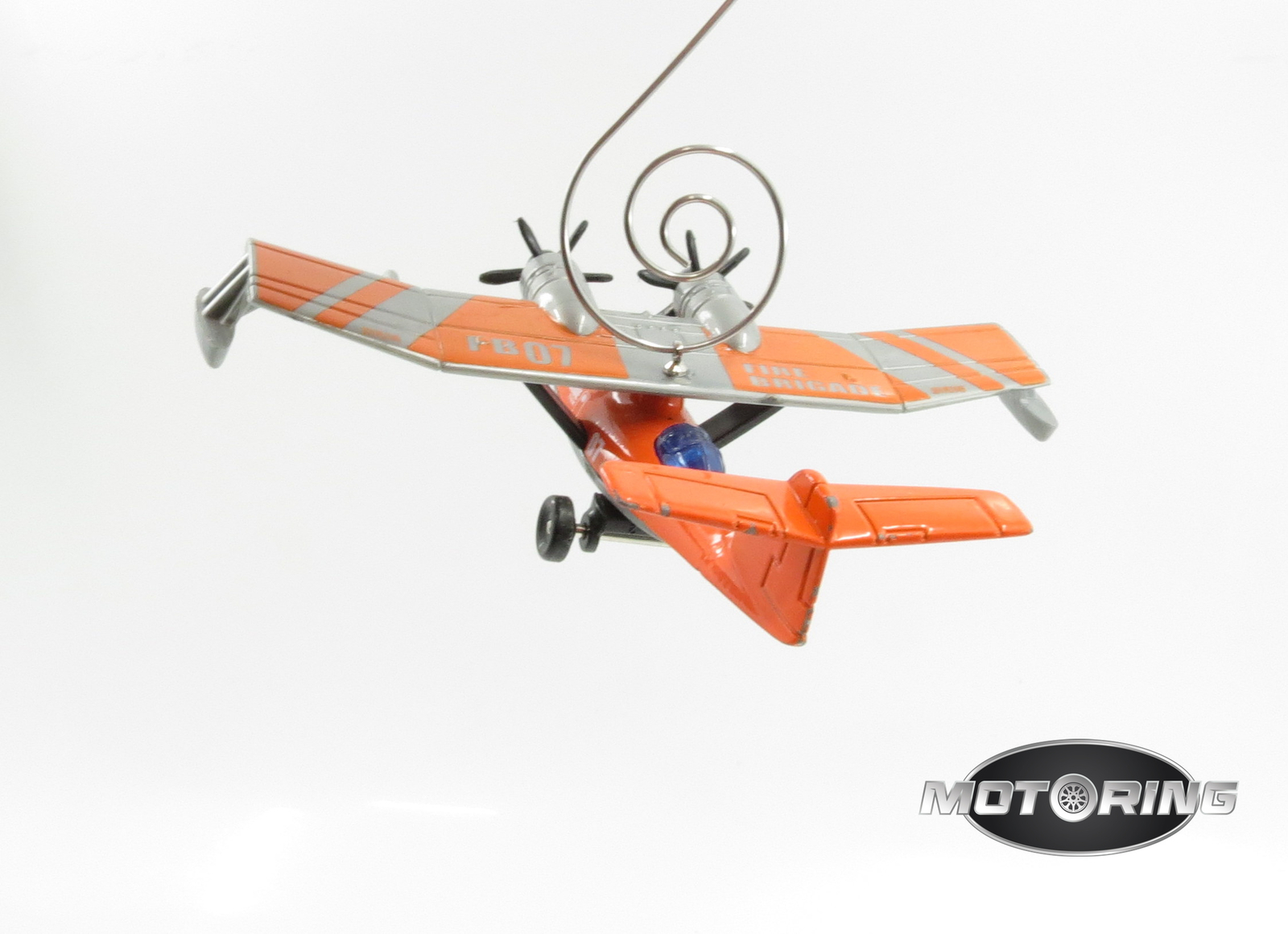 Hydro Prop Plane Orange Airplane Rare Christmas Tree Ornament Diecast ...