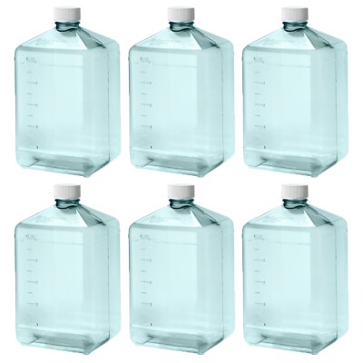 NEW 6-PACK Nalgene 5 Liter Sterile Square Polycarbonate Biotainer ...