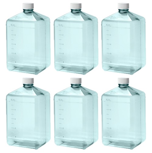 NEW 6-PACK Nalgene 5 Liter Sterile Square Polycarbonate Biotainer ...
