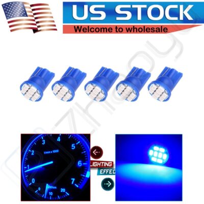 5pcs Blue 8-Epistar LED License Plate Blue Gauge Indicator Light Lamp ...