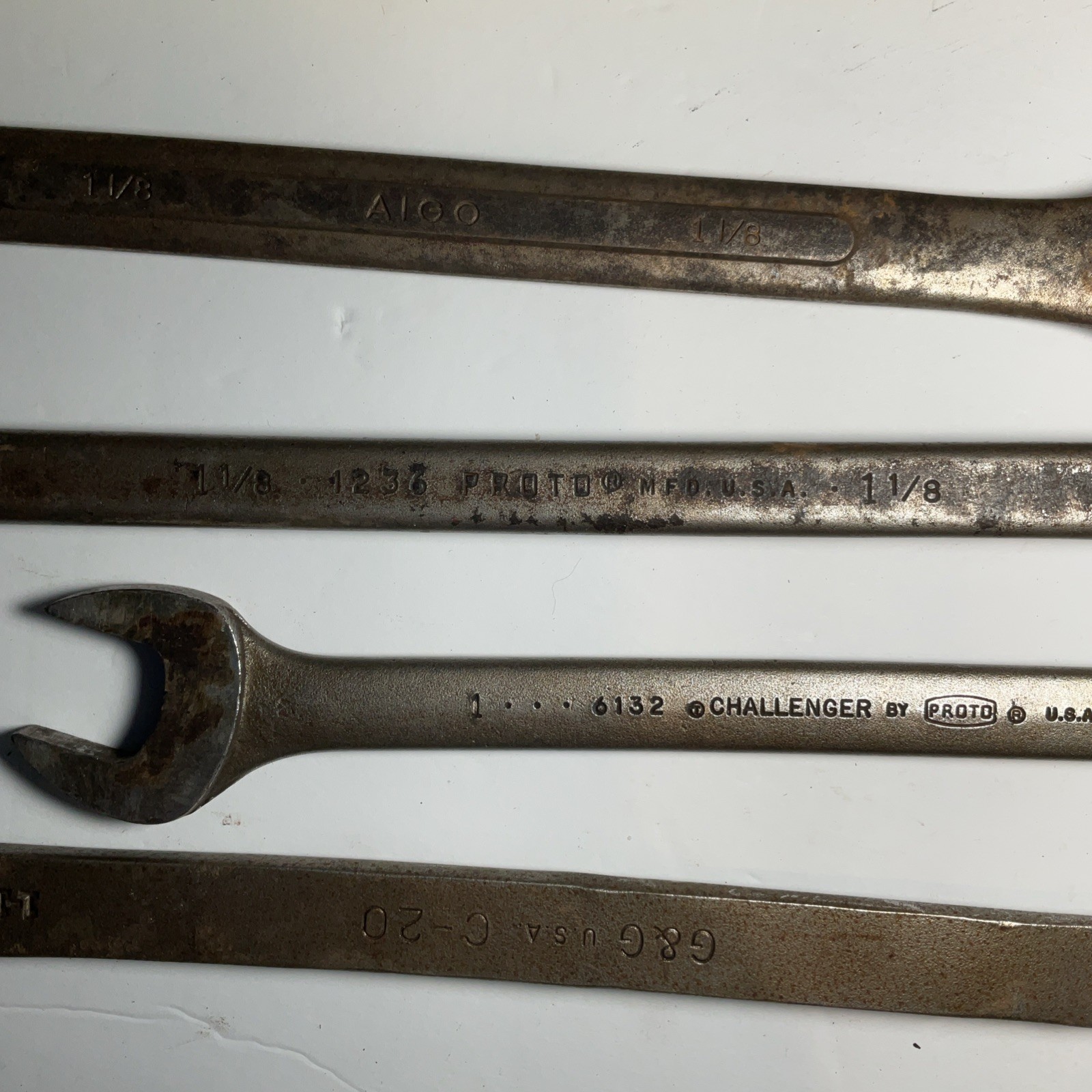 Set Of Set Of (4)Wrenches By proto, Challenger, Argo, G & C. 1, 1 1/8 ...