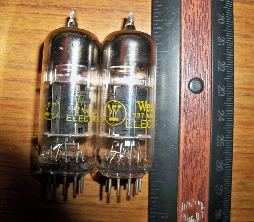 2 Strong Matched Westinghouse Black Plate O Getter 12BY7A / 12BV7 ...