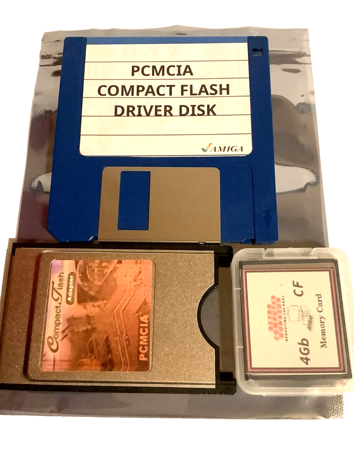 Amiga 600 / 1200 PCMCIA Adaptor + 4Gb CF Card + Driver Disk | eBay UK