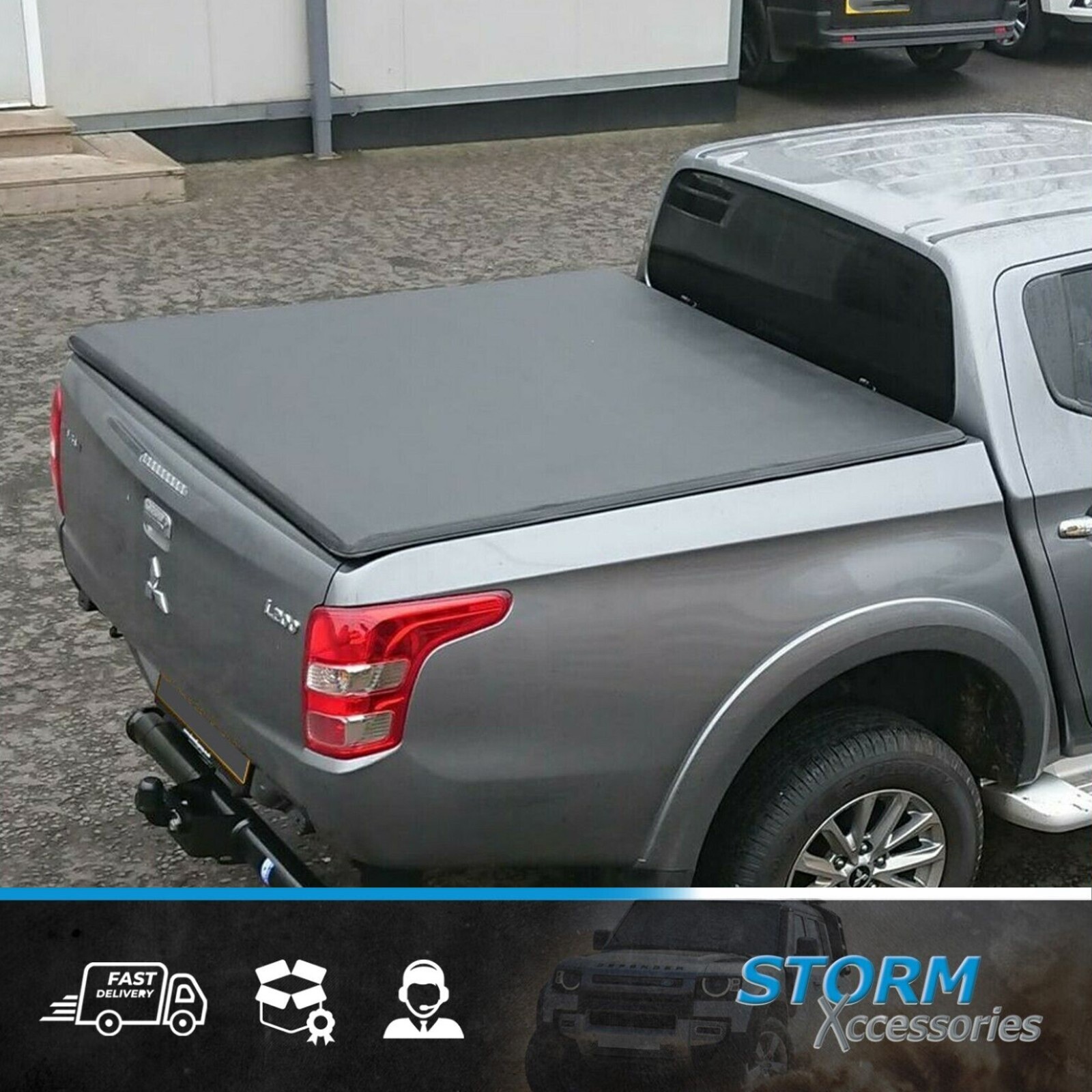 STX MIT180568654 Double CAB Soft Tri Fold Tonneau Cover for MITSUBISHI ...