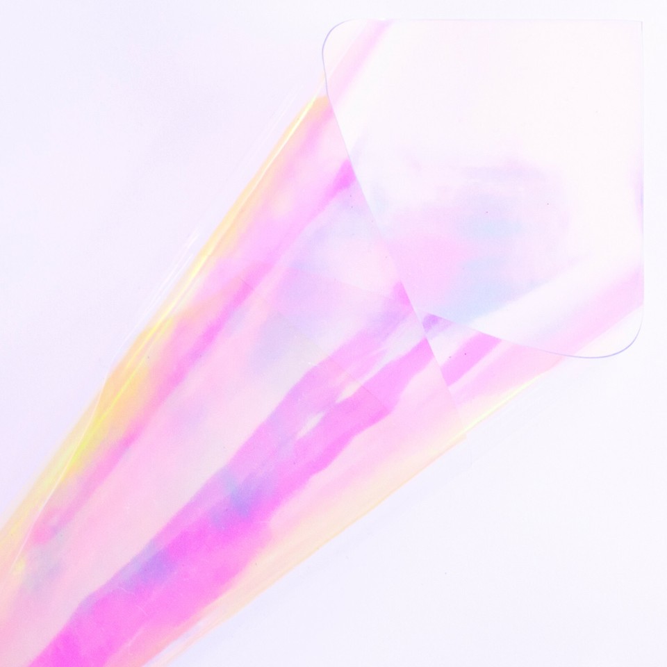 Iridescent Smooth Transparent Vinyl Fabric - A4 Sheets Crafts & Bows ...