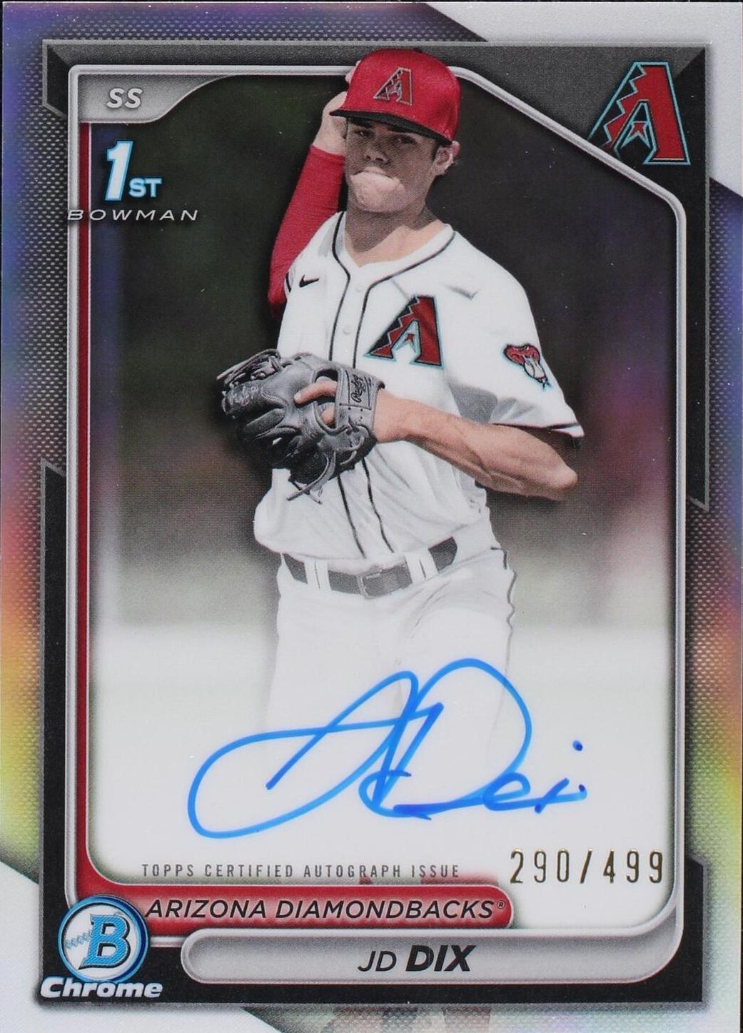 2024 Bowman Draft - Chrome Prospect Autographs JD Dix #CPA-JD Refractor ...