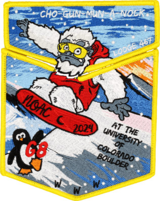 Boy Scout OA 467 Cho-Gun-Mun-A-Nock Lodge 2024 NOAC Yellow Border Flap Set | eBay