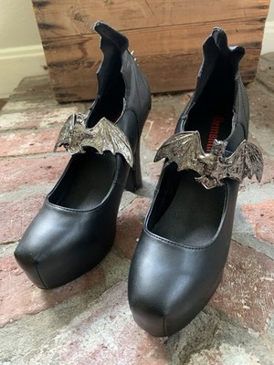 Demonia GOTH Platform Bat Shoes 11 Halloween Witchy Faux Leather ...