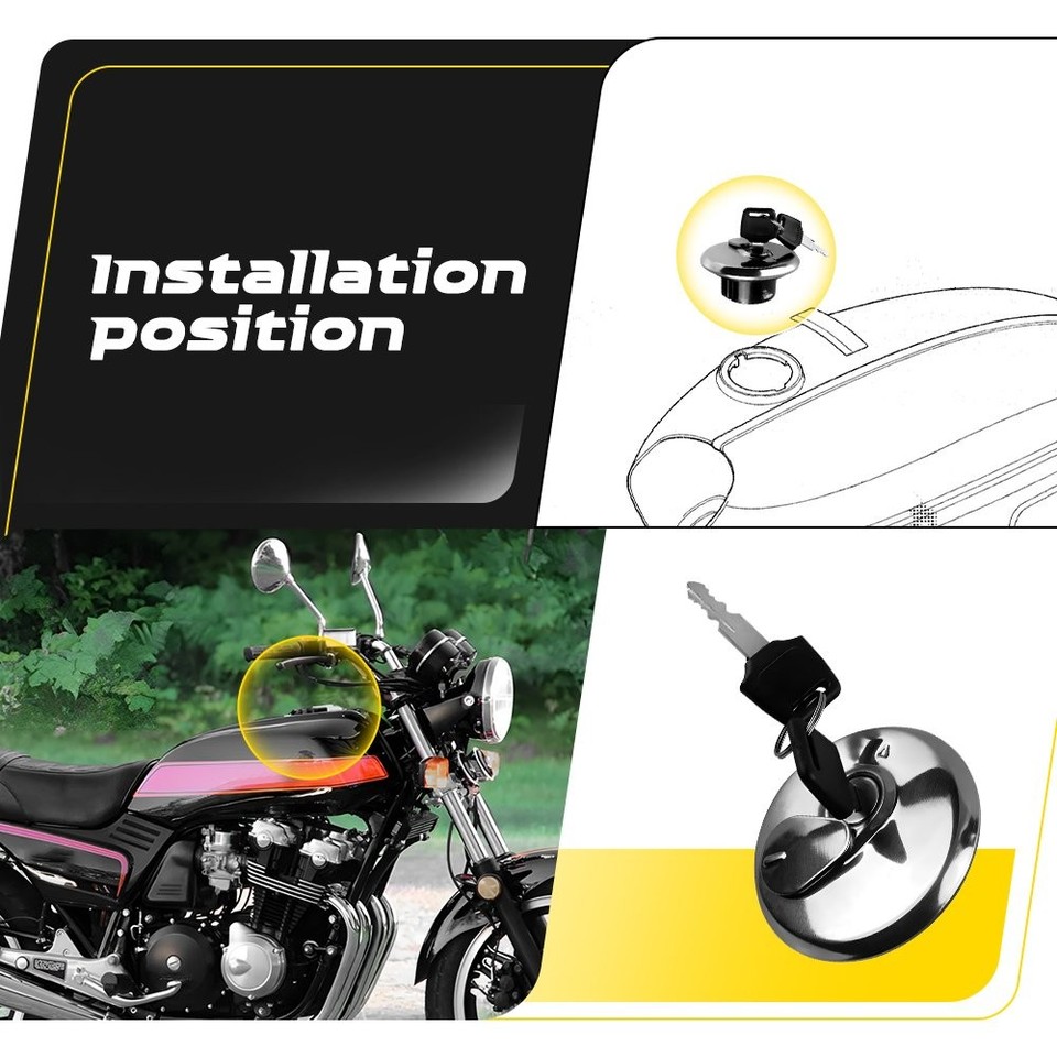 Universal Motorcycle Atv Gas Fuel Tank Lid Cover with Lock Keys 1-10Set ...