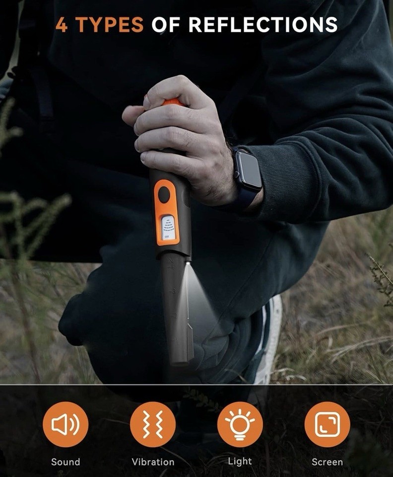 SUNPOW Metal Detector Pinpointer for Adults & Kids - Waterproof Orange ...