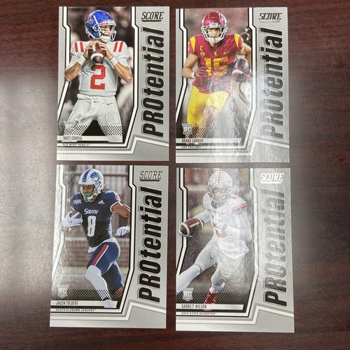 2022 score football protential 4 card lot Corral London Wilson Tolbert ...