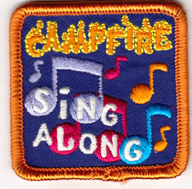 CAMPFIRE SING ALONG Iron On Patch Scouts Camp Cub Boy Girl Camping Sing ...