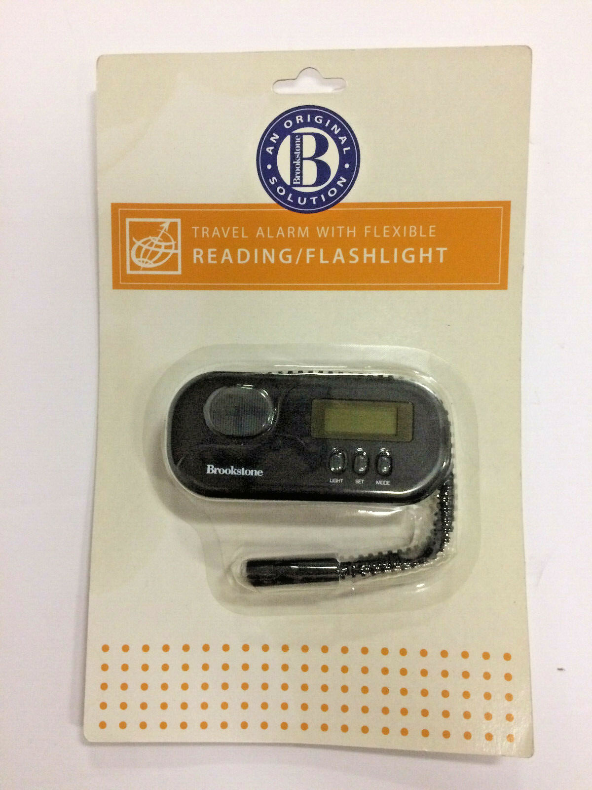 New Brookstone Travel Alarm With Flexible Reading Flashlight Sealed ...