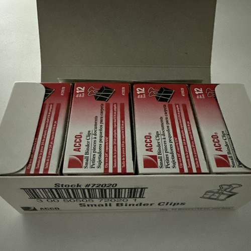 120 ACCO Small 3/4" Binder Clips Steel Wire 5/16" Cap Black/Silver 10 ...