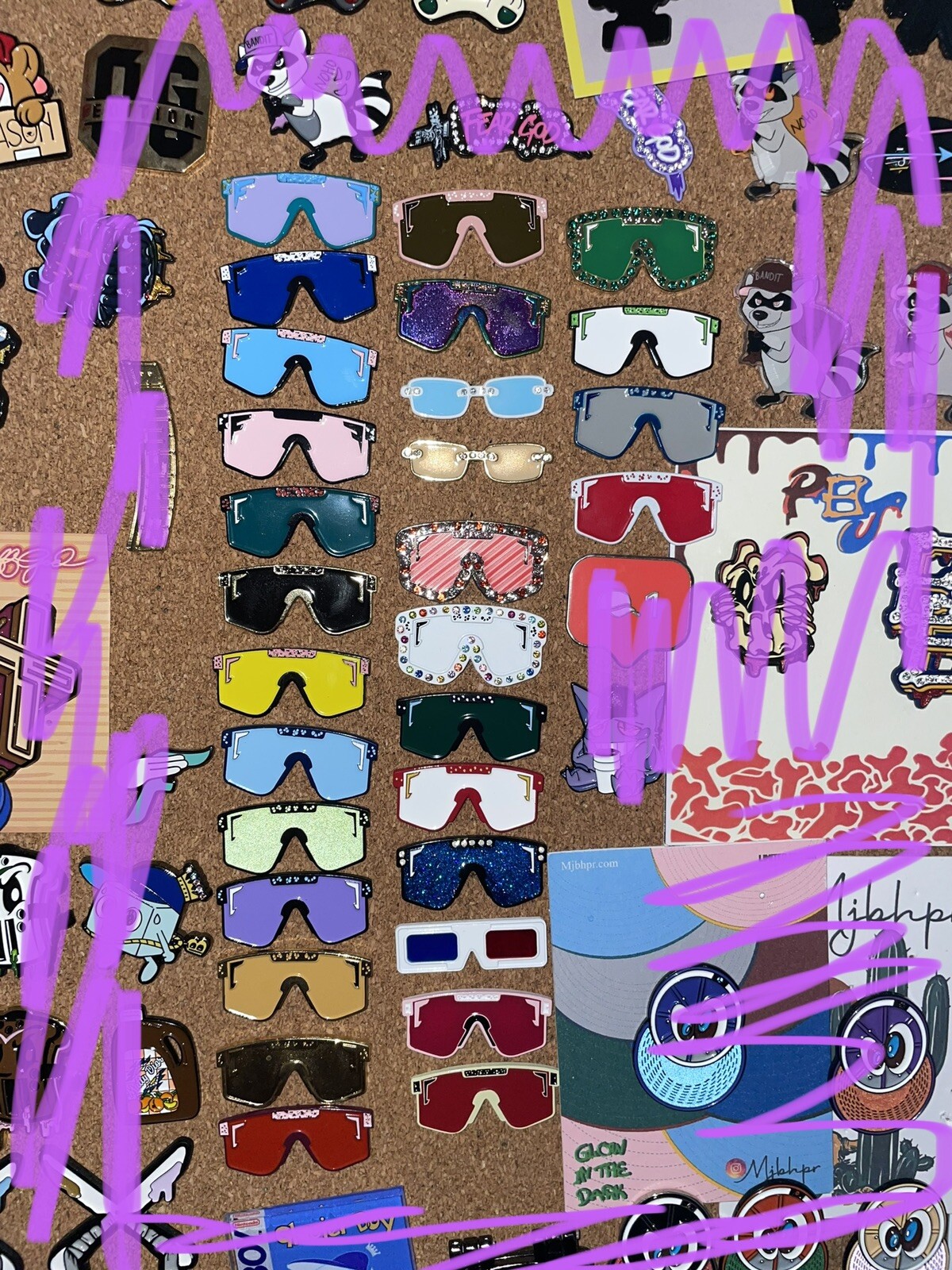 RARE GRAIL CHONCHIS PINS GLASSES PIT VIPERS SET TONY HAT CLUB PBJ ...