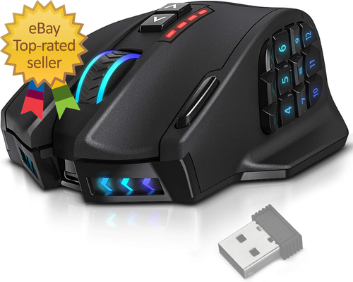 Venus Pro RGB Wireless MMO Gaming Mouse 16000 DPI Optical Sensor 2.4 ...