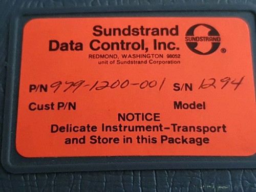 SUNDSTRAND DATA CONTROL Q-FLEX ACCELEROMETER P/N 979-1200-001 (ML-278 ...
