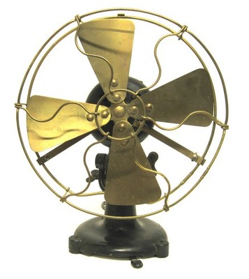 Antique EARLY Peerless 8" Tab Foot Brass Blade + Cage Electric Fan ...