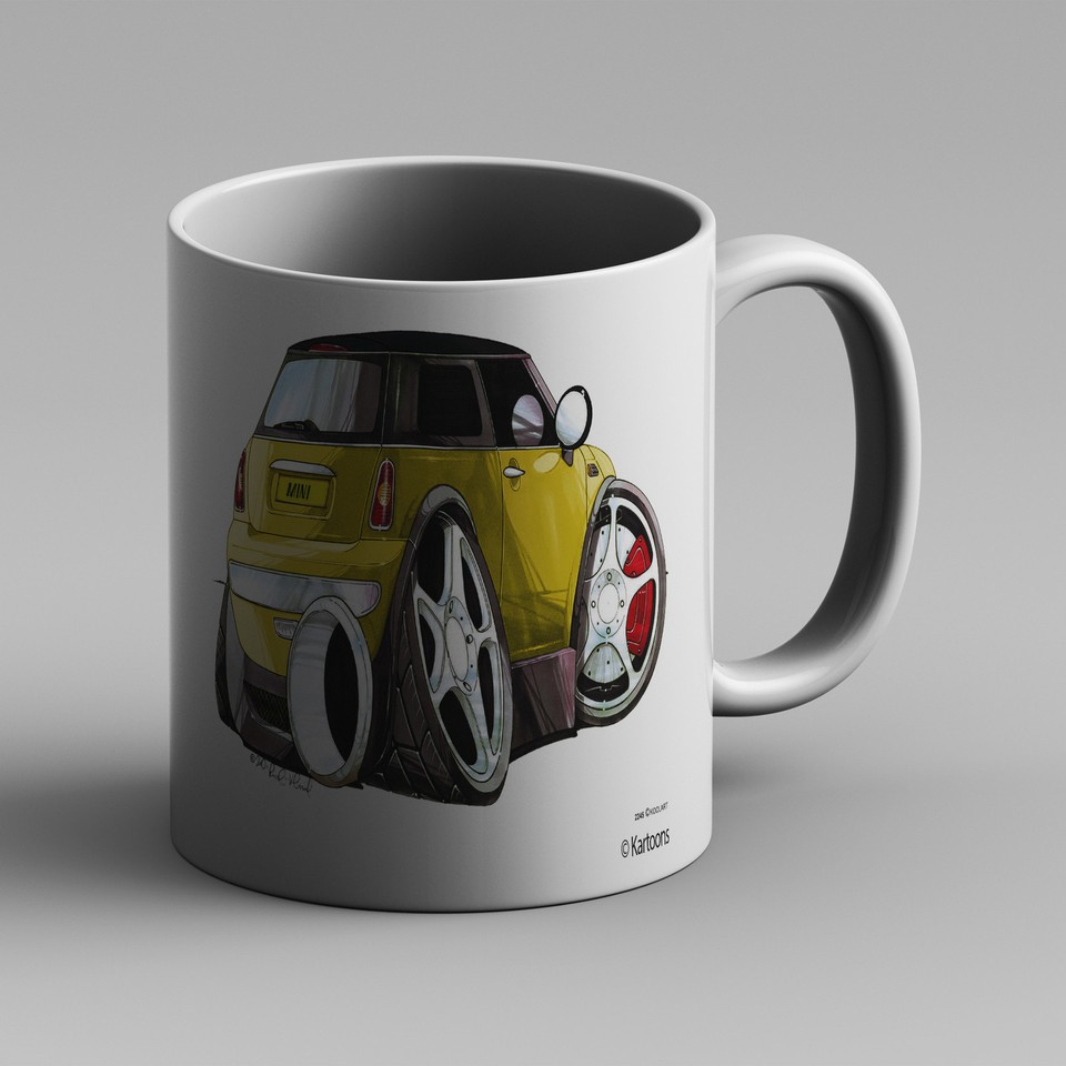 Kartoons Koolart Mug Mini Cooper New Rear Yellow/Black 2245 | eBay