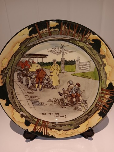 VINTAGE ROYAL DOULTON MOTORING SERIES LARGE PLATE. D2406. CIRCA: 1905 ...