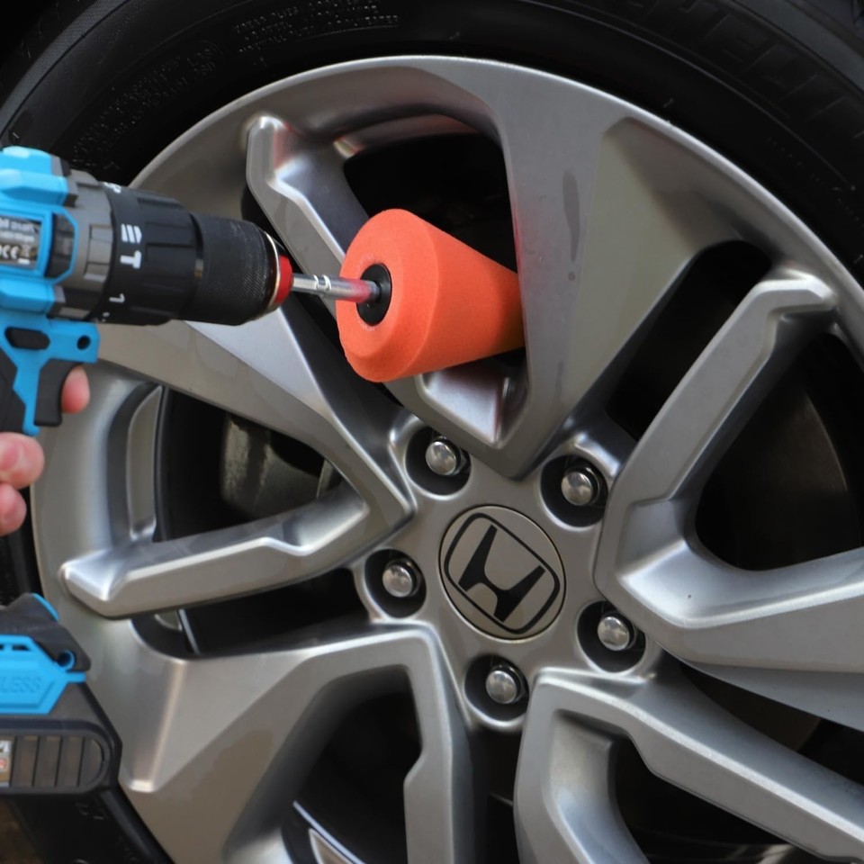 Polishing Cone, Car Wheel Hub Drill Buffing Sponge Pads Kit, Polishing ...